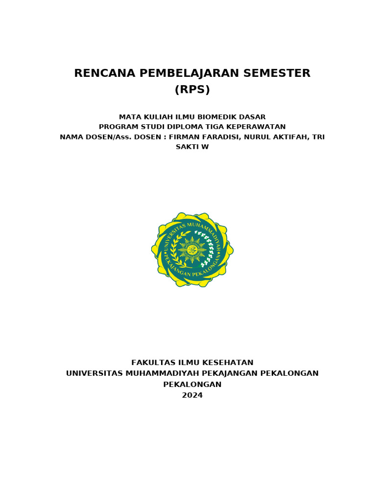 Rps Ilmu Biomedik Dasar - Fix | PDF