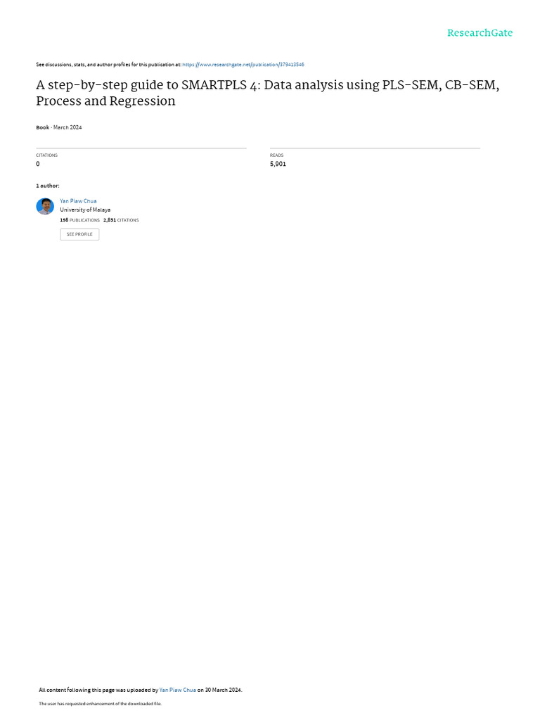 A Step-By-Step Guide To SMARTPLS 4 - Data Analysis Using PLS-SEM CB-SEM ...