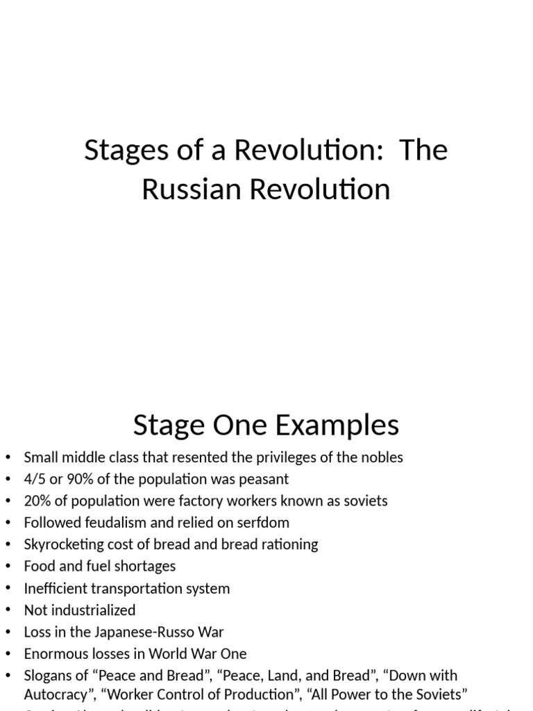 Stages of A RevolutionRussianExamples | PDF
