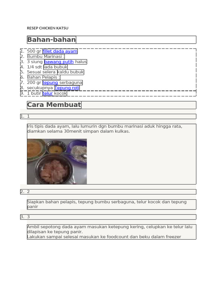 Resep Chicken Katsu | PDF