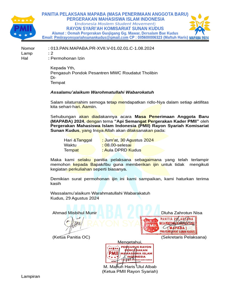 013. SURAT IZIN PONDOK | PDF