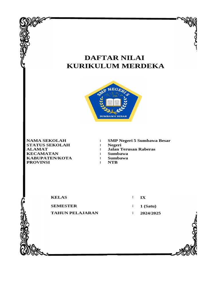 Daftar Nilai Kumer Semua Kelas | PDF