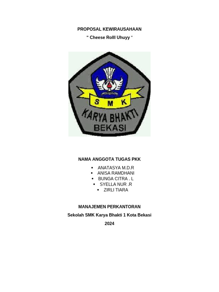 Proposal Anatasya PKK | PDF