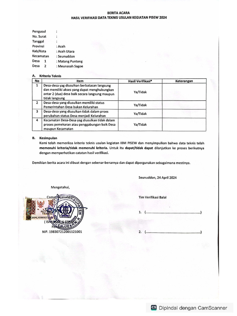 BA. Kegiatan PISEW 2024 | PDF