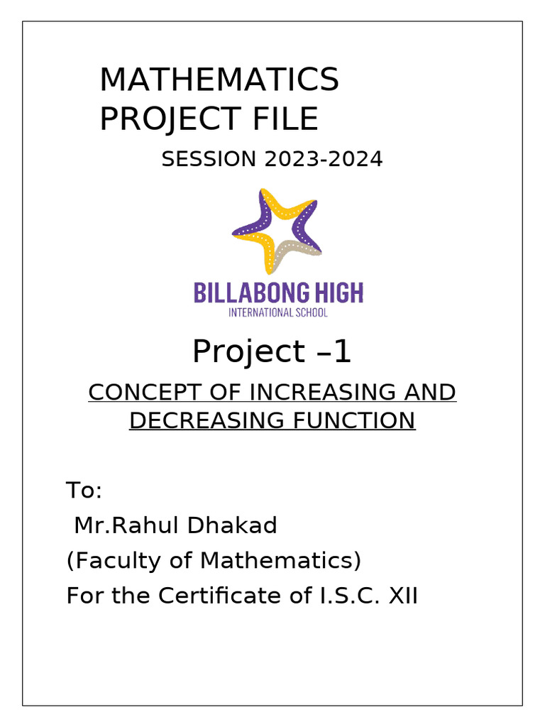 Mathematics Project | PDF