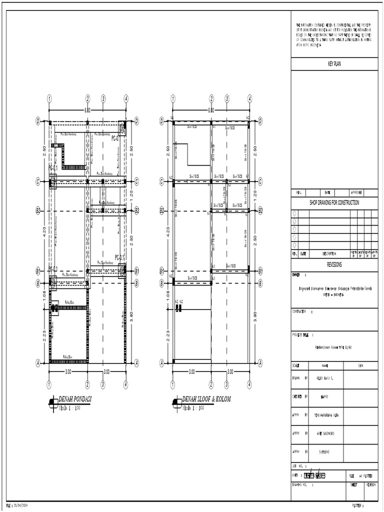 Denah Pondasi Denah Sloof & Kolom: Key Plan | PDF