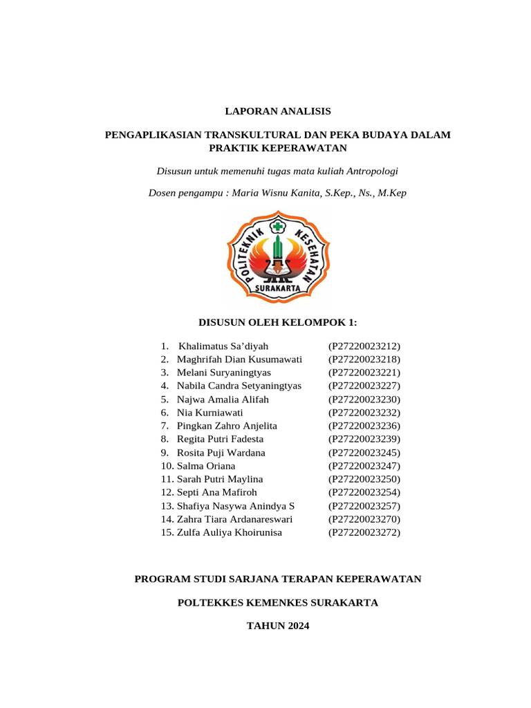 Laporan Analisis Antro Kel 1 | PDF