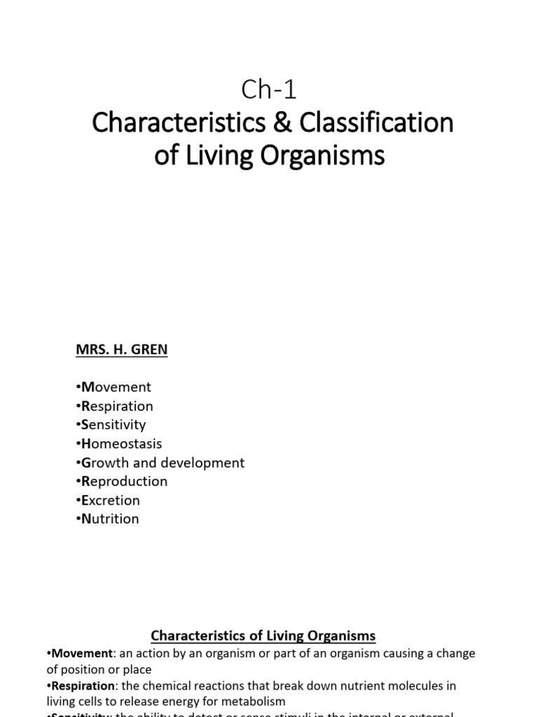 Characteristics and Classification of Life | PDF | Leaf | Cell (Biology)