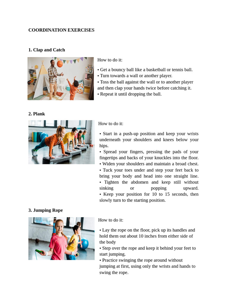 Coordination Exercises | PDF