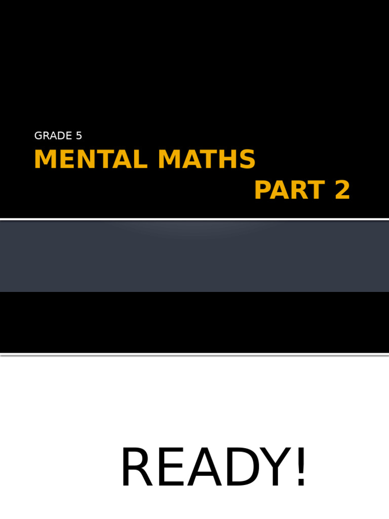 Mental Maths Grade 5 Part 2 | PDF