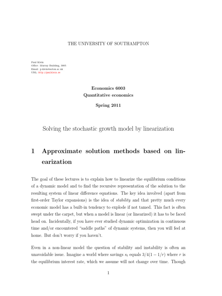 Economics 6003 Quantitative Economics | PDF