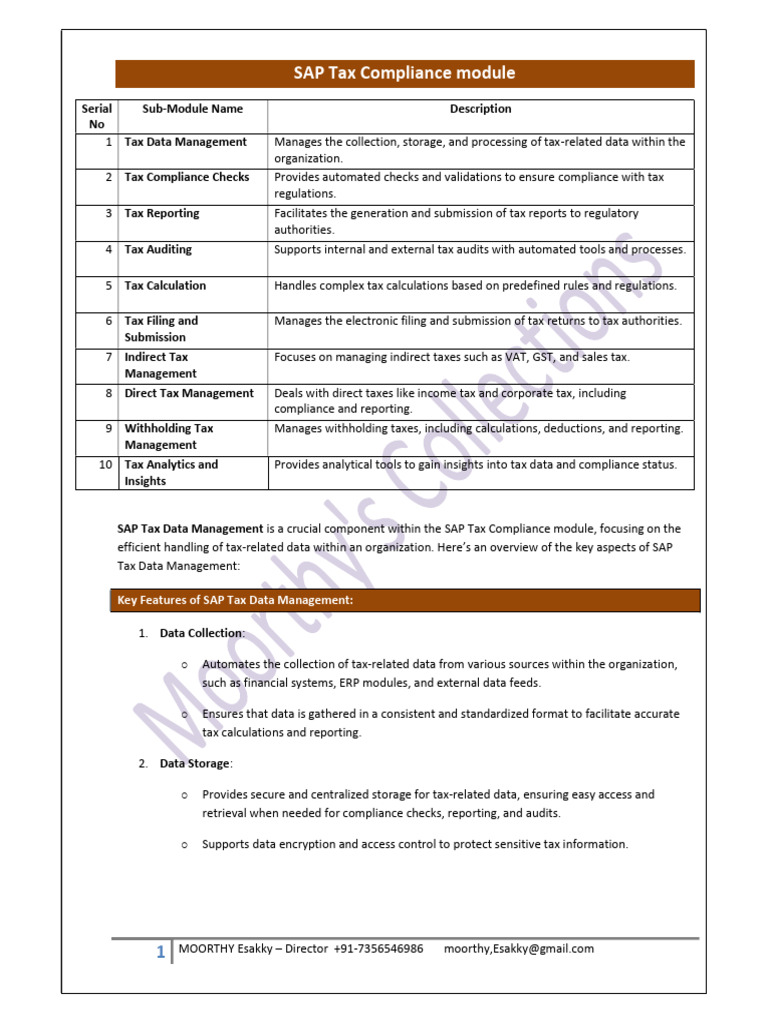 SAP Tax Compliance Module | PDF