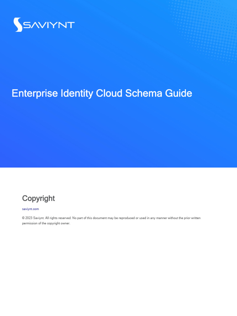Enterprise Identity Cloud Schema Guide 6-14-2023 | PDF