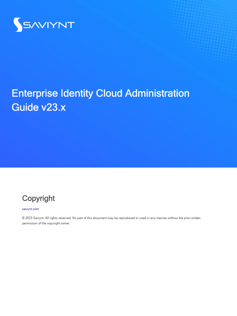 Enterprise Identity Cloud Administration Guide v23.x 6-14-2023 | PDF