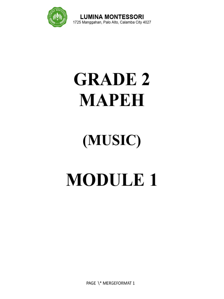 Module 1-6MAPEH-G2-V1 | PDF
