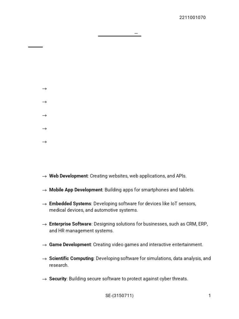 Introduction of Software Engineering.: Practical-1 | PDF