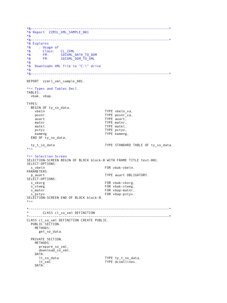 Abap Program To Build Internal Table Into Xml File Pdf