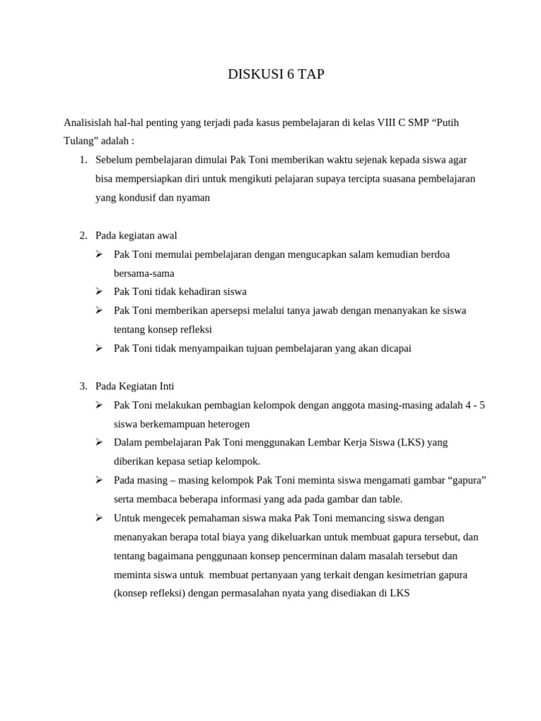 Diskusi 6 Tap | PDF