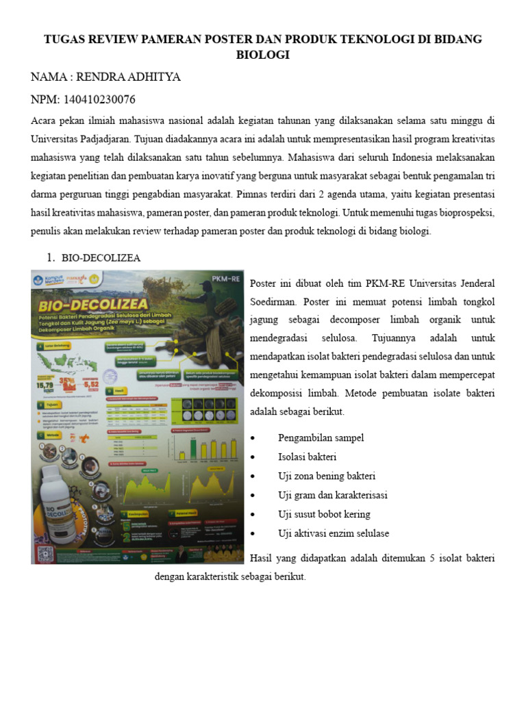 Rendra - 076 - TUGAS REVIEW PAMERAN POSTER DAN PRODUK TEKNOLOGI DI ...
