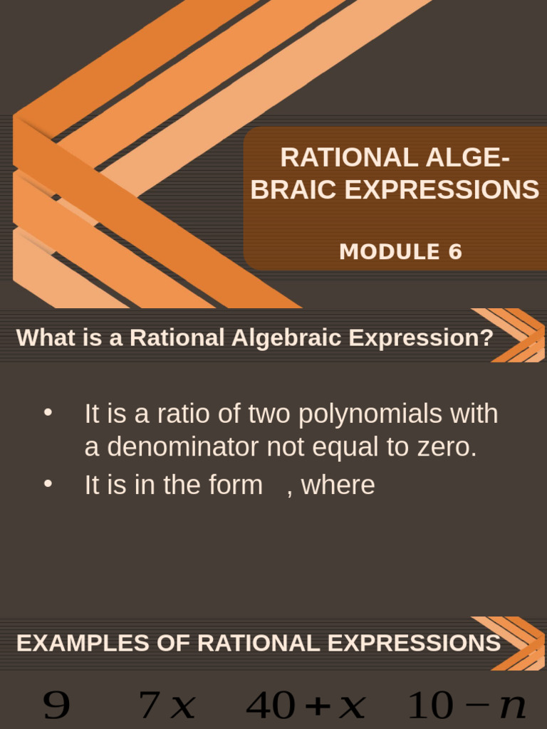 Rational Alge-Braic Expressions | PDF