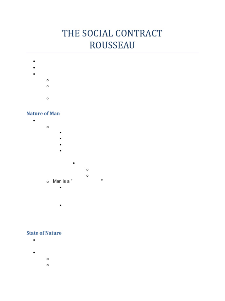Social Contract (Rousseau) | PDF