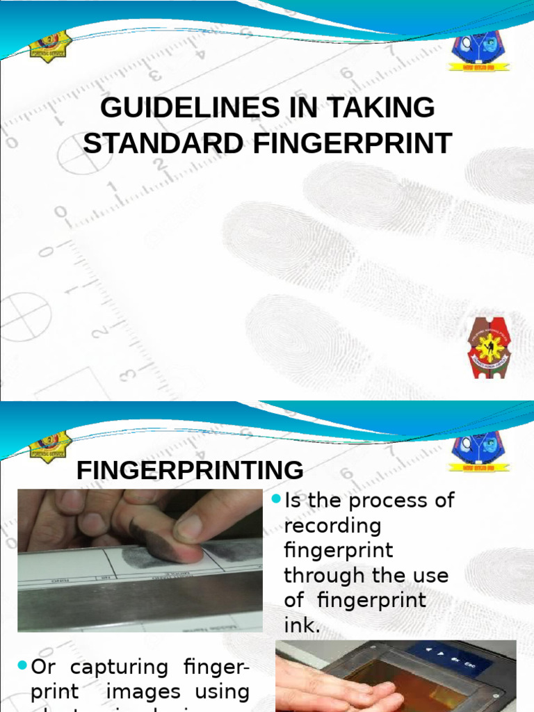 11.5 Dactyloscopy Guidelines in Taking Standard Fingerprint | PDF