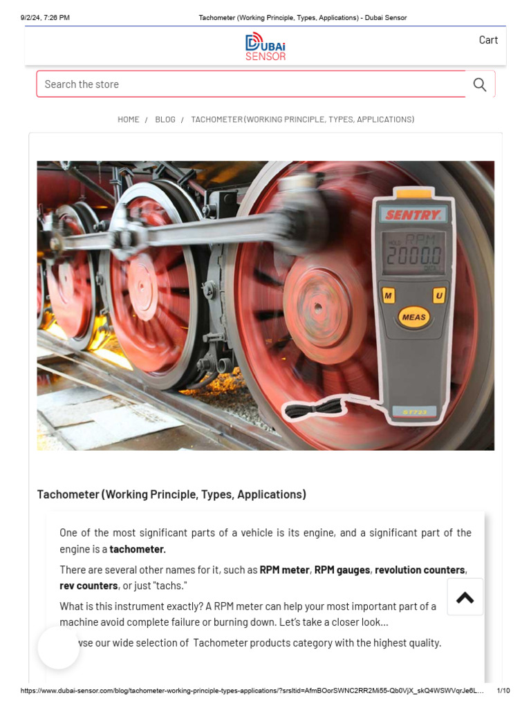 Tachometer (Working Principle, Types, Applications) - Dubai Sensor | PDF