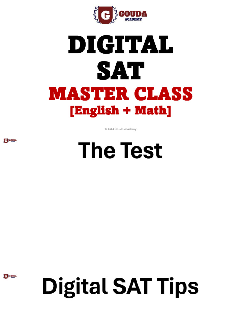 Digital SAT Master Class English and Math Complete From 4-3-2024 | PDF