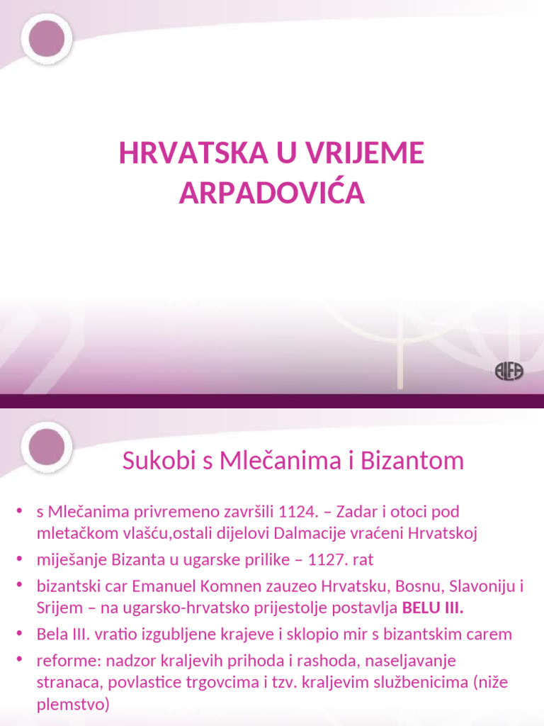 Hrvatska U Vrijeme Arpadovića | PDF