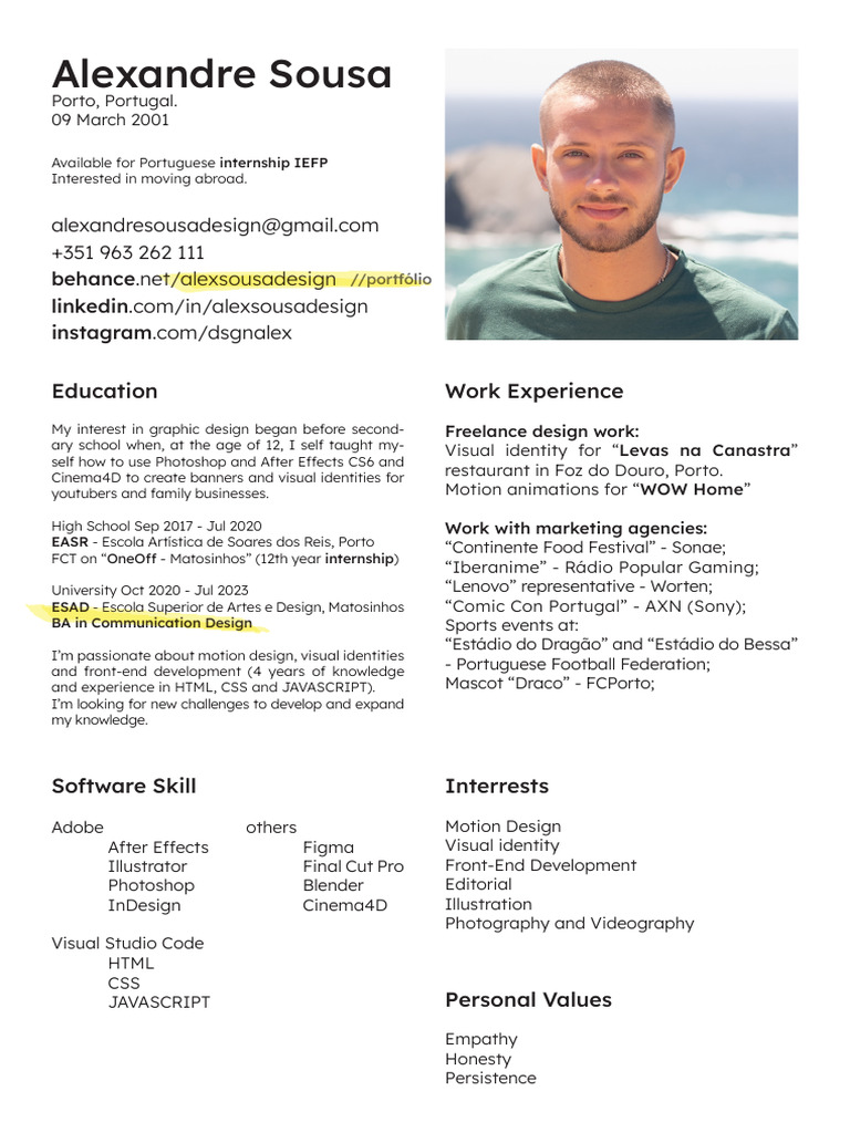 Alexandre Sousa CV Eng | PDF