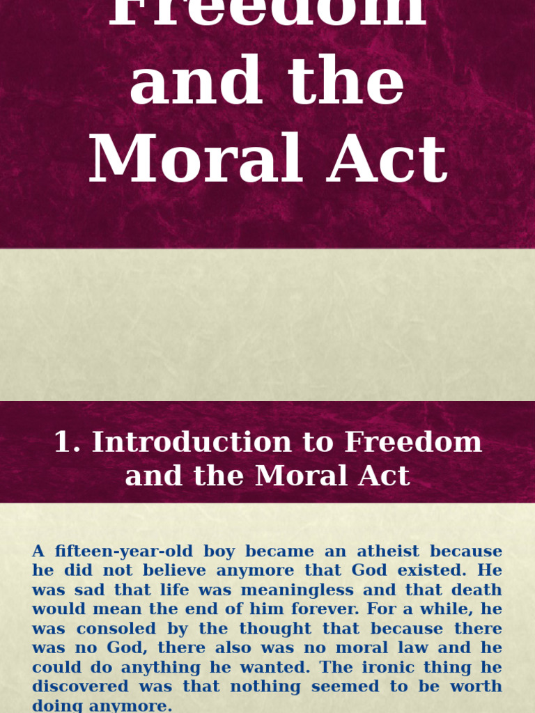 Lesson 6. Freedom and Moral Acts | PDF