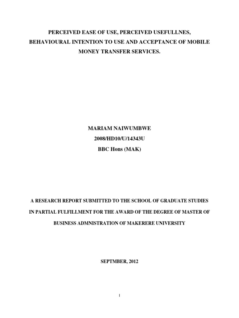 Perceived Ease of Use Perceived Usefulness Behavioral 1mwp0dwzbo | PDF | Intention
