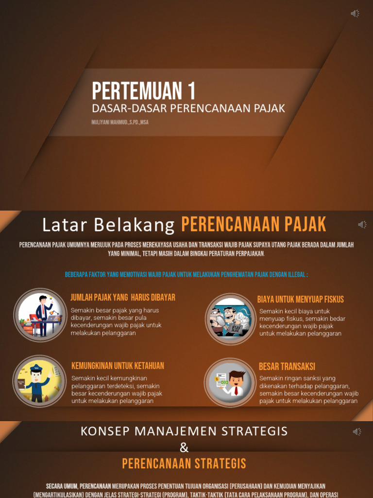 Pertemuan 1 Dasar-Dasar Perencanaan Pajak | PDF