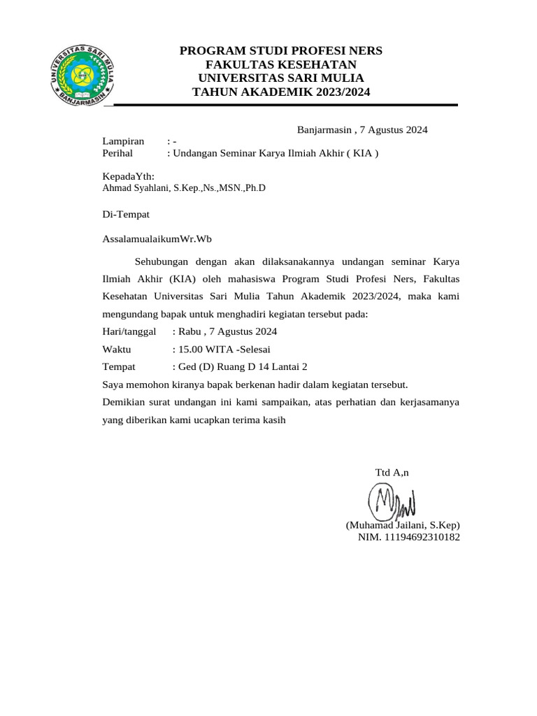 Surat Undangan Uks Pdf