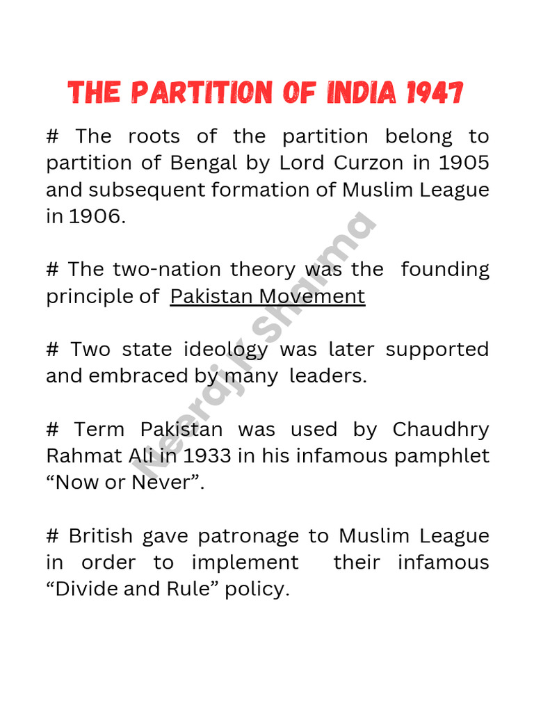 Partition of India | PDF