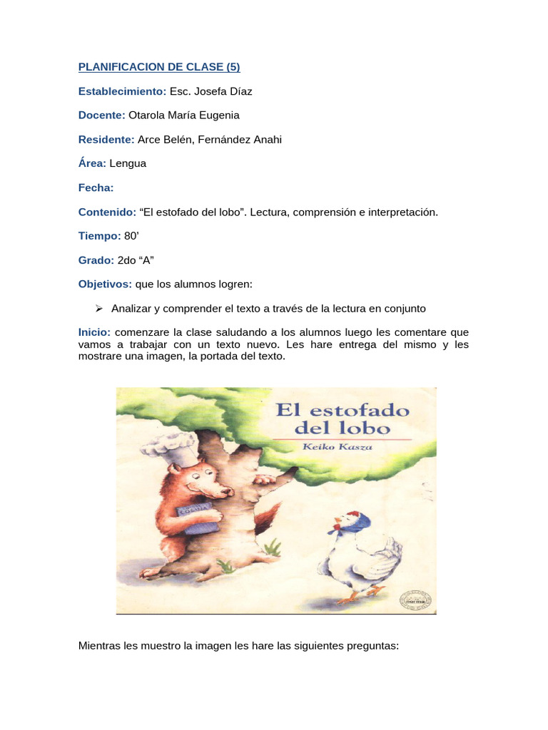 2do A. EL ESTOFADO DEL LOBO | PDF