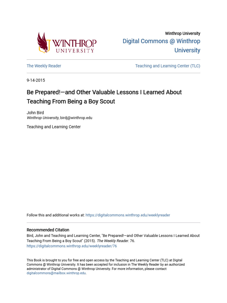 Be Prepared! - and Other Valuable Lessons I Learned About Teaching | PDF