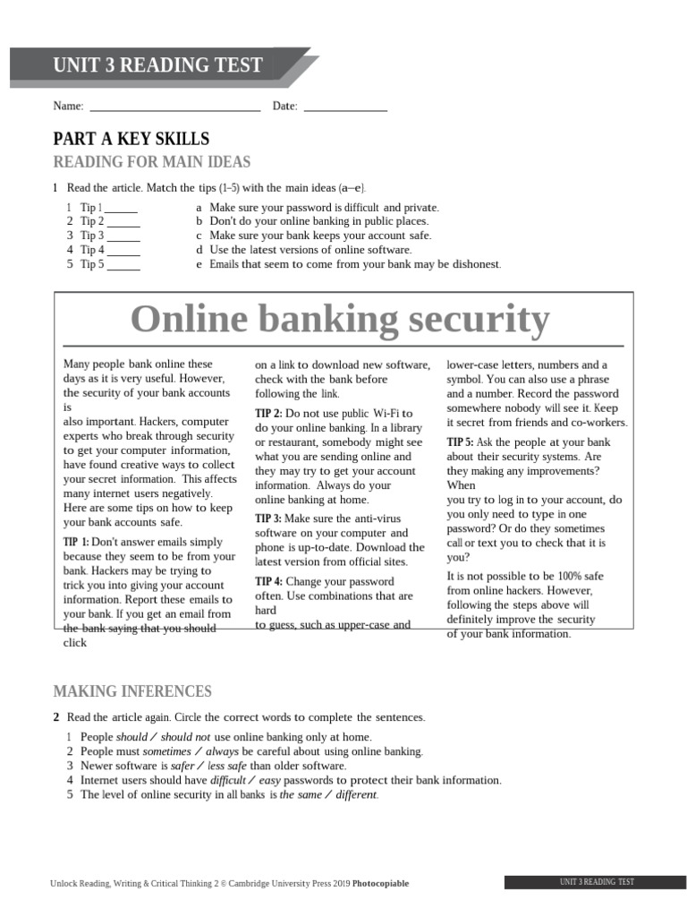 Reading and Writing Part (Sample) | PDF