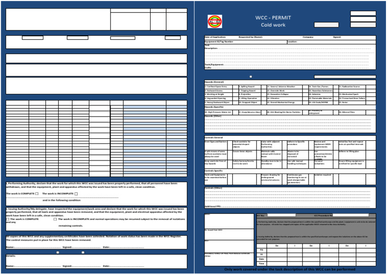 cold work permit (1) | PDF