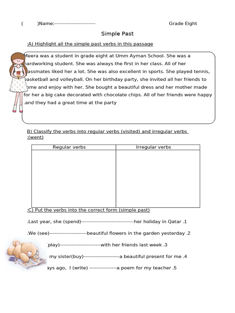 Simple Past Tense Fun Activities Games - 30751 | PDF
