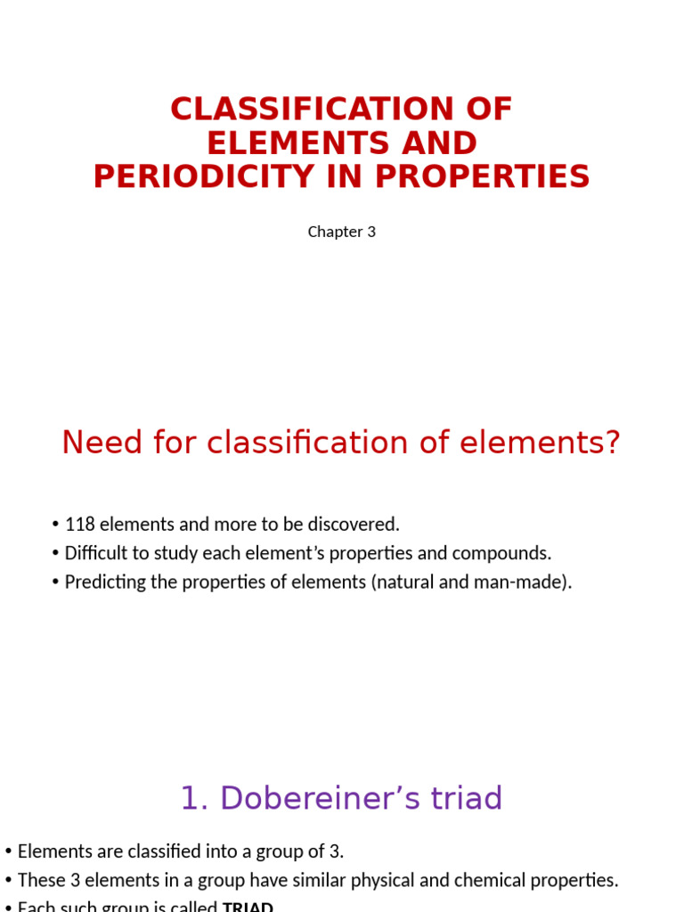Classification of Elements | PDF
