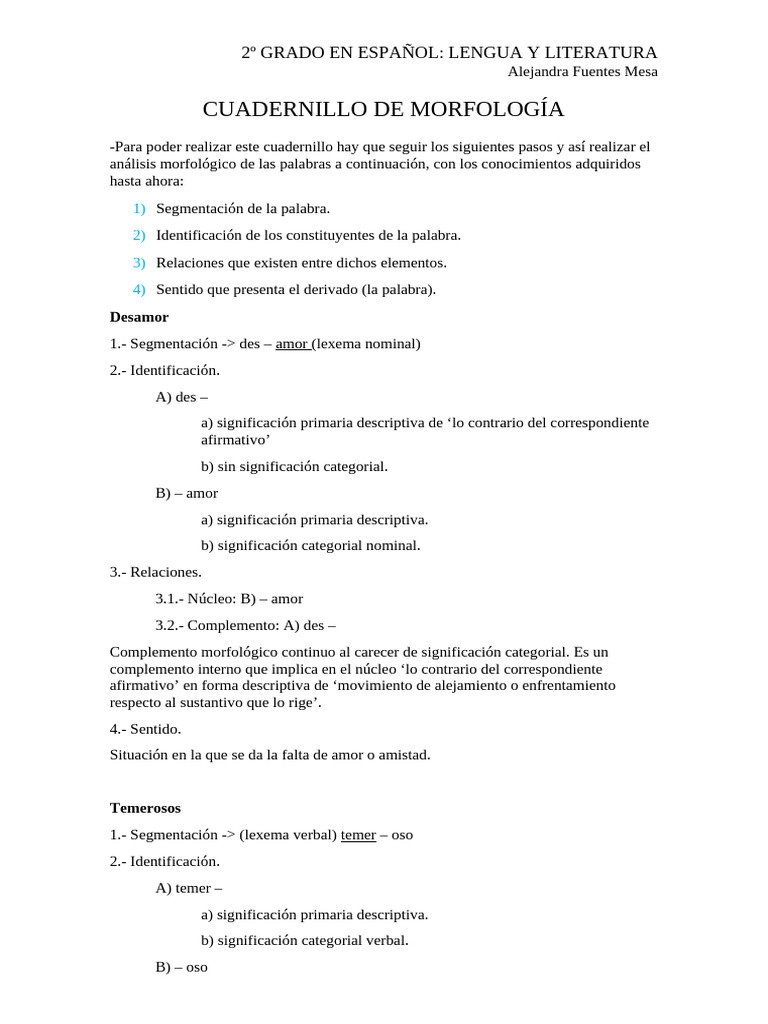 Cuaderno de Ejemplos Morfo | PDF