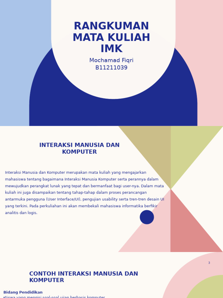 Rangkuman Mata Kuliah Imk | PDF