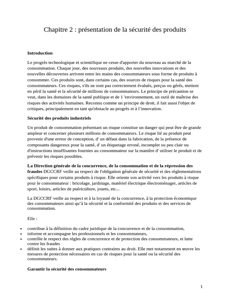 Chapitre 2 Présentation de La Sécurité Des Produits Industriels | PDF