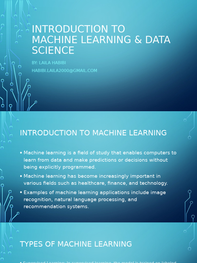 Introduction To Machine Learning & Data Science | PDF