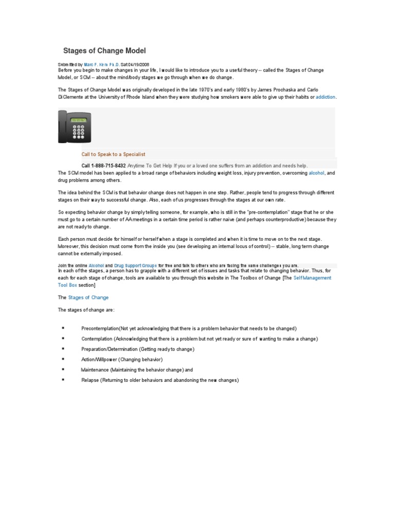 Stages of Change Model | PDF | Relapse | Habits