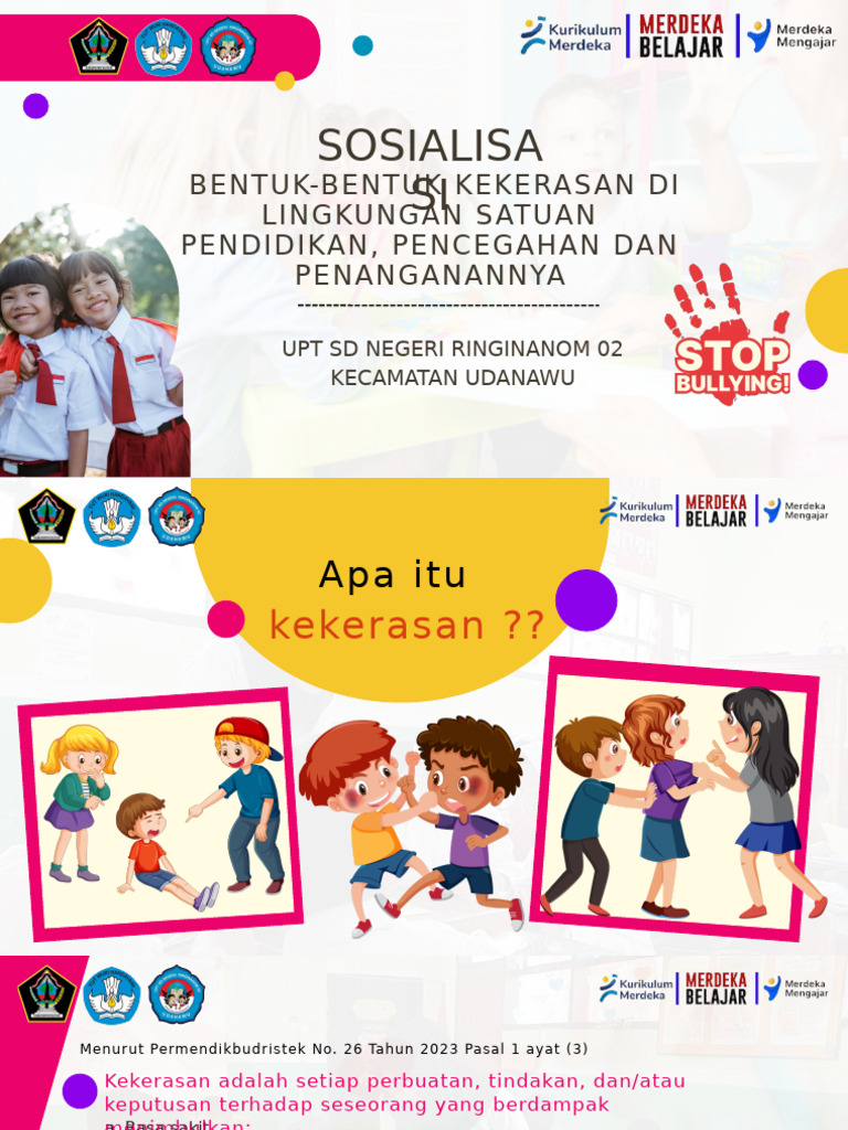 Sosialisasi Bentuk-Bentuk Kekerasan Di Lingkungan Satuan Pendidikan, Pencegahan, Dan ...