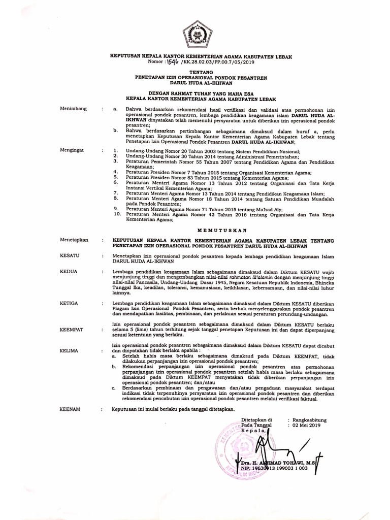 Ijob Ponpes Darul Huda Al-Ikhwan-3 | PDF