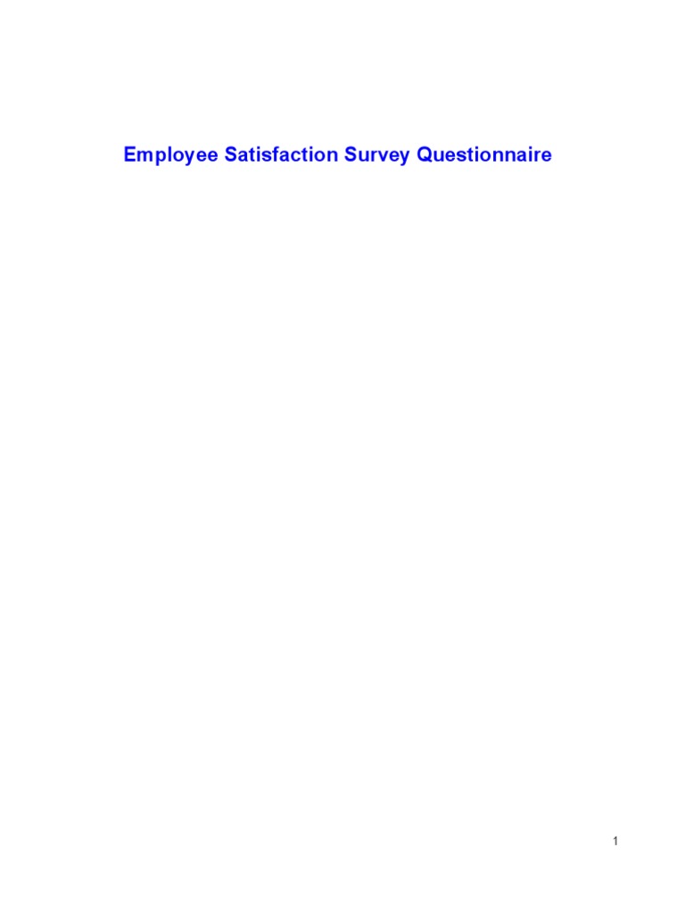 Employee Satisfaction Survey Template | PDF
