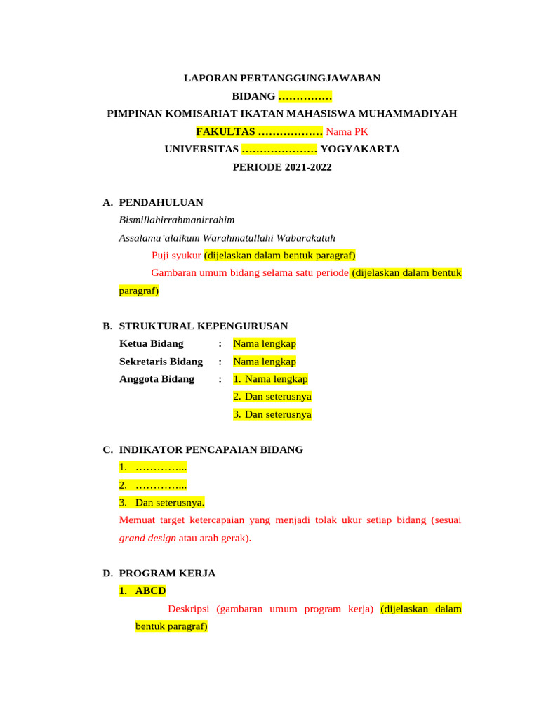 Contoh LPJ AR Fakhruddin Kota Yogyakarta | PDF